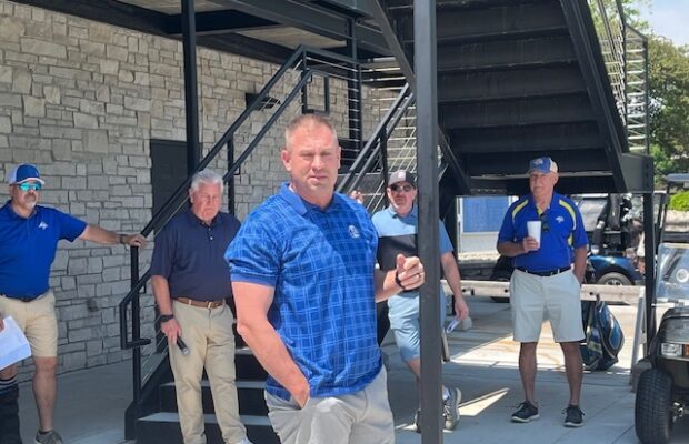 SDSU Head Football Coach Dan Jackson at Yankton Jackrabbit Alumni Golf ...